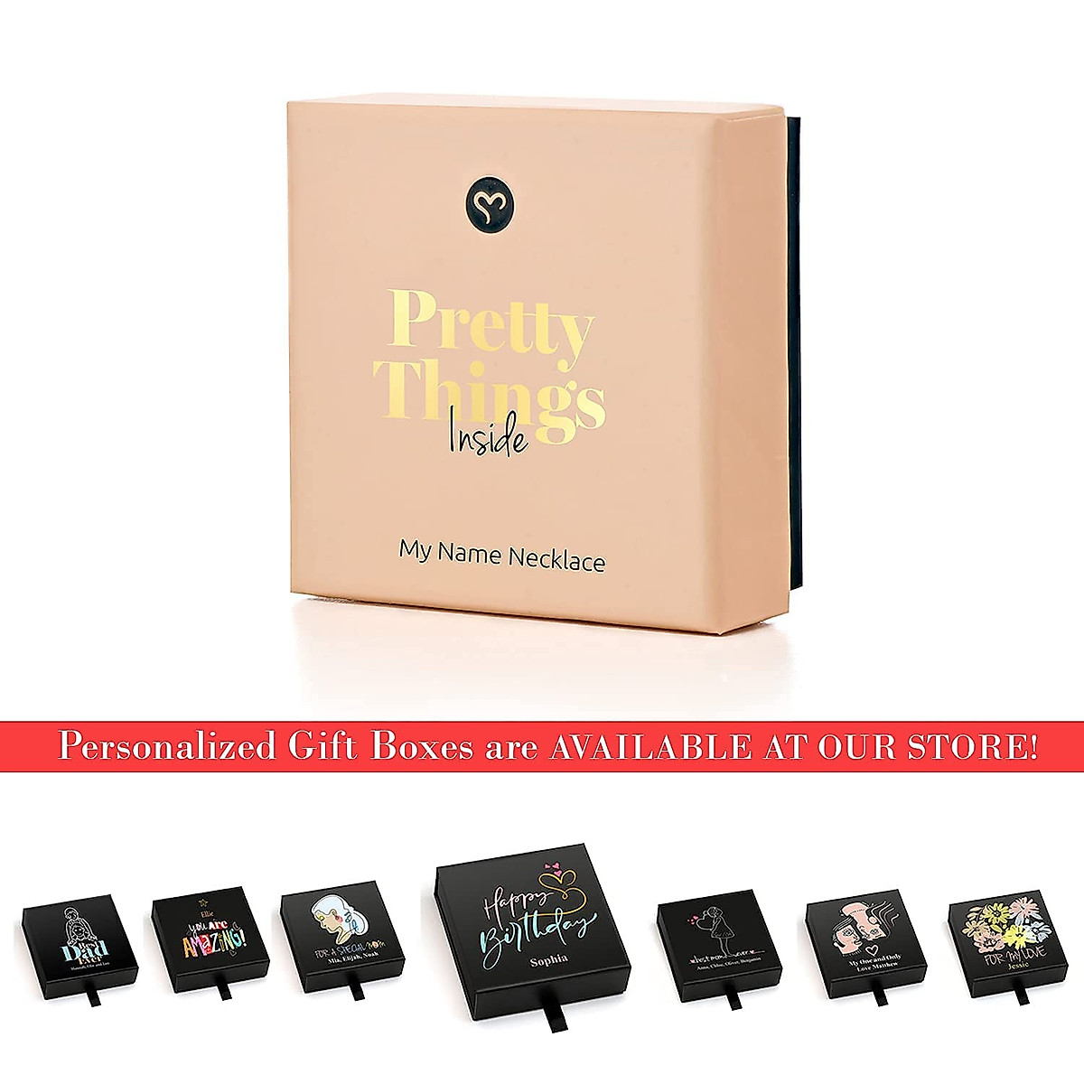 MyNameNecklace Personalized Cursive Name Pendant Necklace-Nameplate Christmas Jewelry Gift