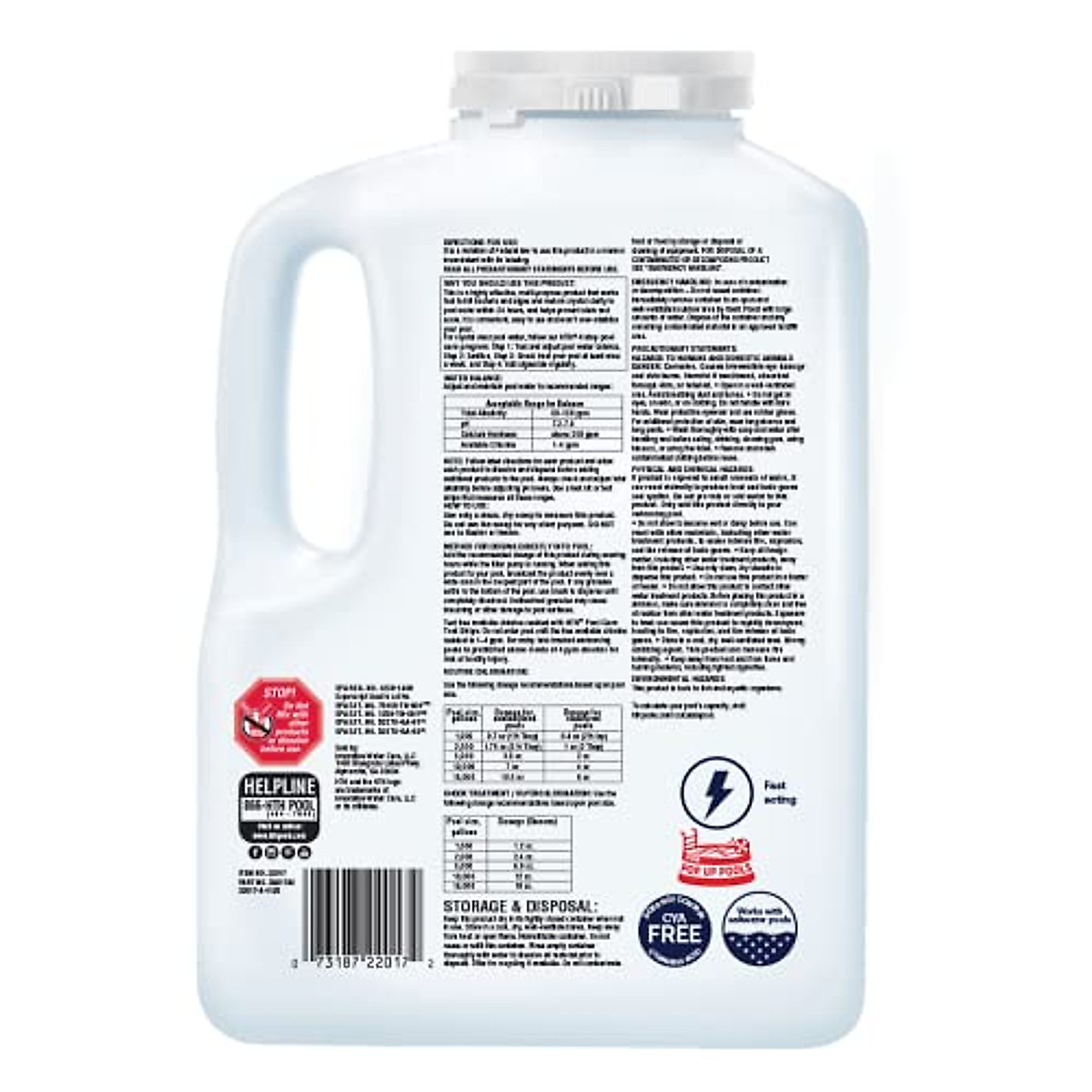 HTH Pool Care Chlorine Granules Ultra, Swimming Pool Chlorinating Sanitizer & Shock, Kills Bacteria & Algae, 5 lbs