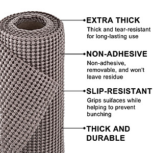 TOROTON Shelf Cabinet Liner Non-Adhesive, 12 in x 20 FT Strong Grip Shelving Liner for Kitchen Cabinets, Non Slip Kitchen Protector Liner for Drawers, Shelves, Cupboards, Refrigerator, Coffee Bean