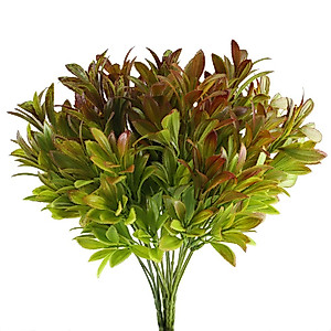 Nahuaa 4PCS Artificial Flowers for Outdoors Fake Spring Flowers Faux Plastic Shrubs Indoor Outside Table Centerpieces Arrangements Home Kitchen Office Windowsill Summer Fall Decorations