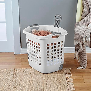 Sterilite 1.75 Bushel Ultra™ Wheeled Laundry Basket Plastic, White, (Pack of 1)