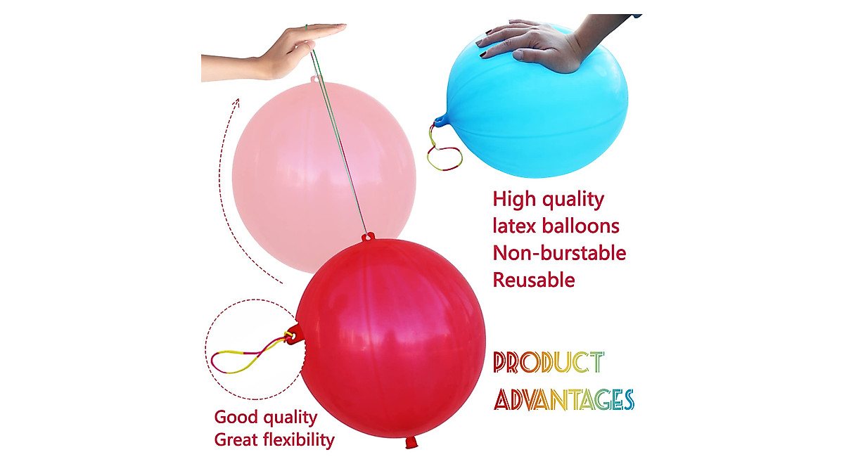 LEEZZIZZ 41 Thickened Neon Punch Balloons for Kids Party Decorations