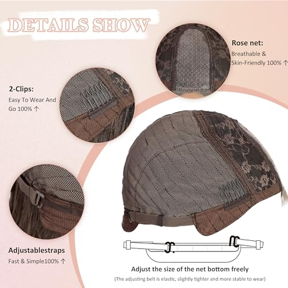 N NAYASA Long Wavy Middle Part Wig for Women Synthetic Curly Wigs Natural Wavy Heat Resistant Wig for Daily Party Use (Brown Mixed Blonde,24inch)