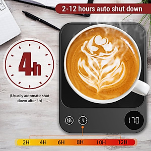 Mug Warmer, 3 Temperature Settings Coffee Mug Warmer, 2-12h Auto - Shut Off Coffee Warmer, Mug Warmer for Desk with LED Digital Display, Smart Coffee Cup Warmer for Milk, Coffee, Chocolate, Candles
