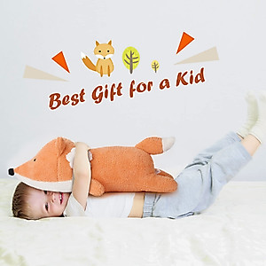 Fox Plush Toy, 26" Real Cute Stuffed Plushie Pillow Doll, Soft Fluffy Red Foxy Hugging Cushion Decor, Present for Kids and Adults