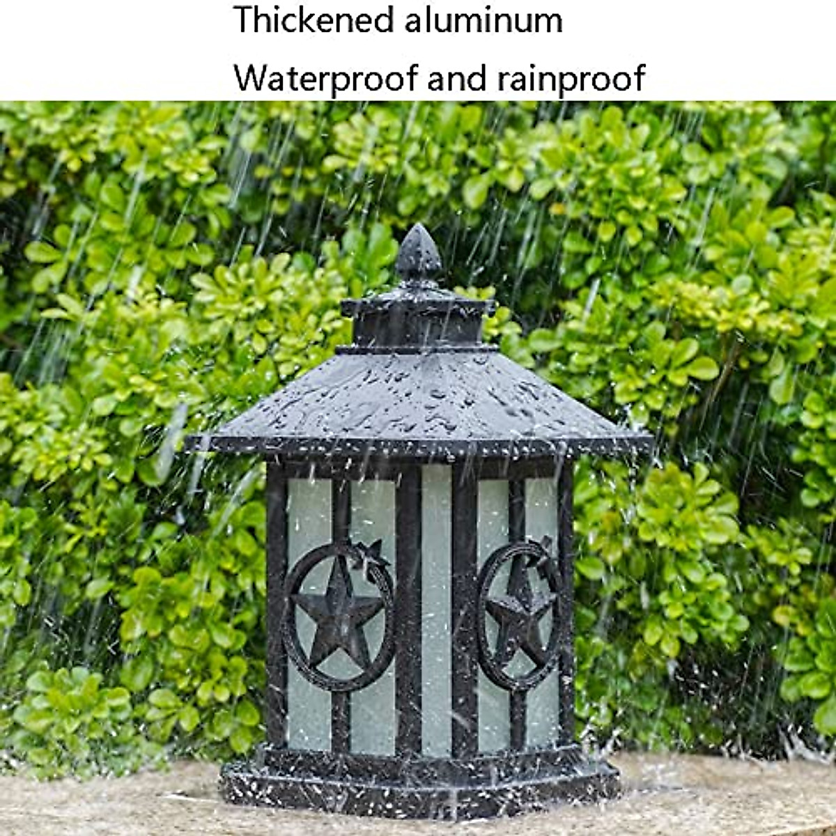 RCIDOS Exterior Fence Post Light Fixture Modern Post Head Lamps IP54 Waterproof Lantern E27 Column Cap Lights European-Style Outdoor Landscape Pool Deck Lighting for Patio Villa Garden Light Decor