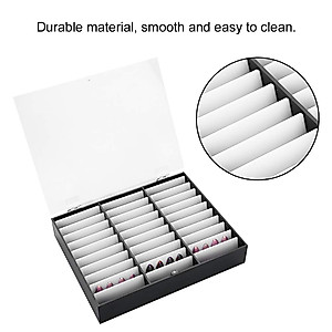 Nail Storage Box, Display Box Nail Art Decoration Container Empty Nail Tips Storage Box Fake Nail Display Case(Black)