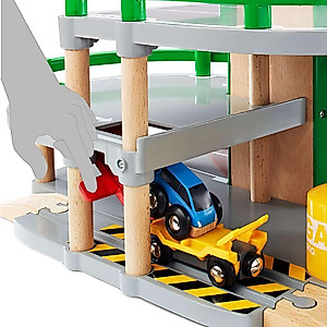BRIO World 33204 Parking Garage - Ultimate Toy Train Accessory | Interactive Play | Compatible with All BRIO Train Sets | FSC Certified Wood Material | Ideal for Kids Age 3 and Up