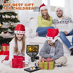 Koolertron 4.3 inch LCD Digital USB Microscope,8MP 1-1000X Magnification Handheld Digital Microscopes,8 LED Light,Rechargeable Battery,Microscope for Coins/Plant/Rock/Circuit Board