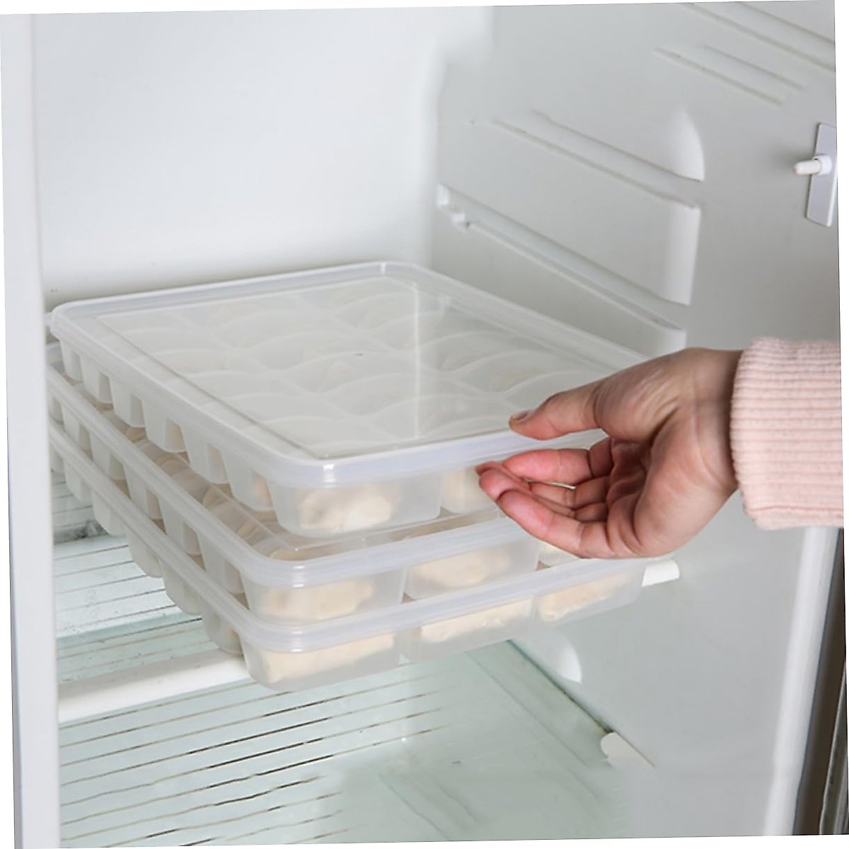 NAMOARLY 1pc Dumpling Container Food Container Dumpling Storing Divider Case Dumpling Organizer Dumpling Holder Fresh Keeper Produce Saver Containers Ice Cube Tray Ice Mold Tray