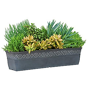 Classic Home and Garden 9418D-515 18" Corinthian Trough planter, Storm