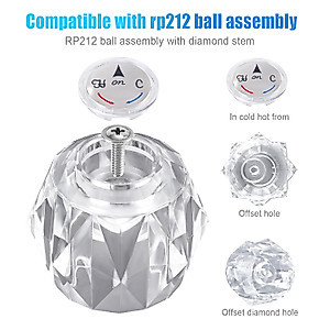 Shower Knob Replacement, Shower Faucet Handle Replacement Single Handle Tub Faucets Replacement Compatible with Delta Faucet RP2391 (Diameter 1.97in, Depth 2.56in, Mouth 0.02x0.01in)