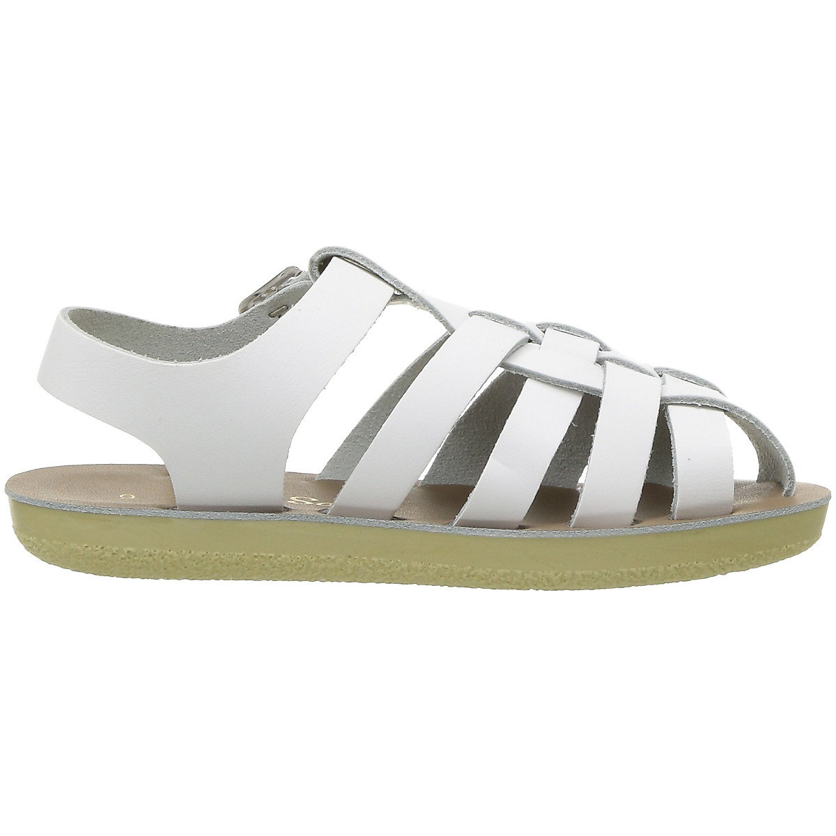 Salt Water Sandals by Hoy Shoe Baby-Girl's Sun-San Sailor Flat Sandal, White, 3 M US Infant