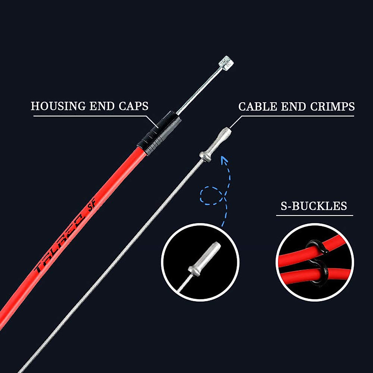 TRLREQ Universal Bicycle Shifter Cable Housing Set for Shimano Sram Derailleur/MTB Road Bike (Black)