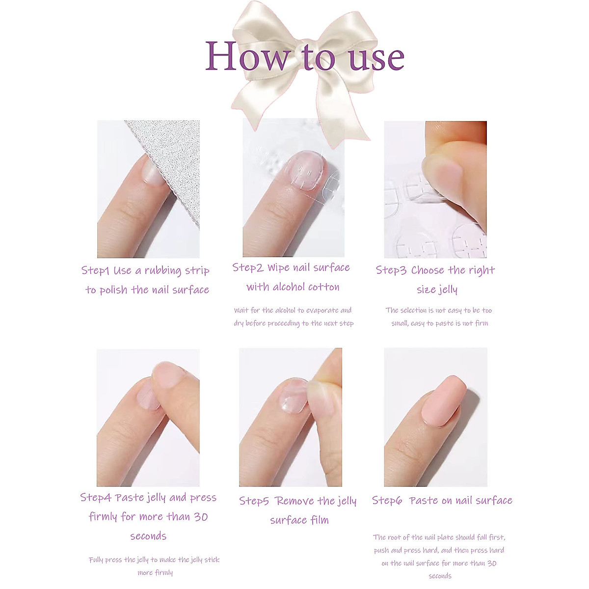 Press on Nails Medium Coffin SWEKKE Fake Nails Purple French Gradient Full Cover False Nails with Glitter Designs Acrylic Nails Glossy Glue on Nails Reusable Artificial Nails for Women Manicure