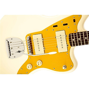 Squier J Mascis Jazzmaster Electric Guitar, with 2-Year Warranty, Vintage White, Laurel Fingerboard