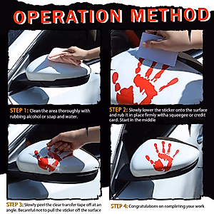 Sabary 2 Pcs Wave Stickers Wave Sign Decal Compatible with SUV Off Road Vehicle for Automobile Hand Stickers Car Decoration for Rearview Mirror Left Right(Red)