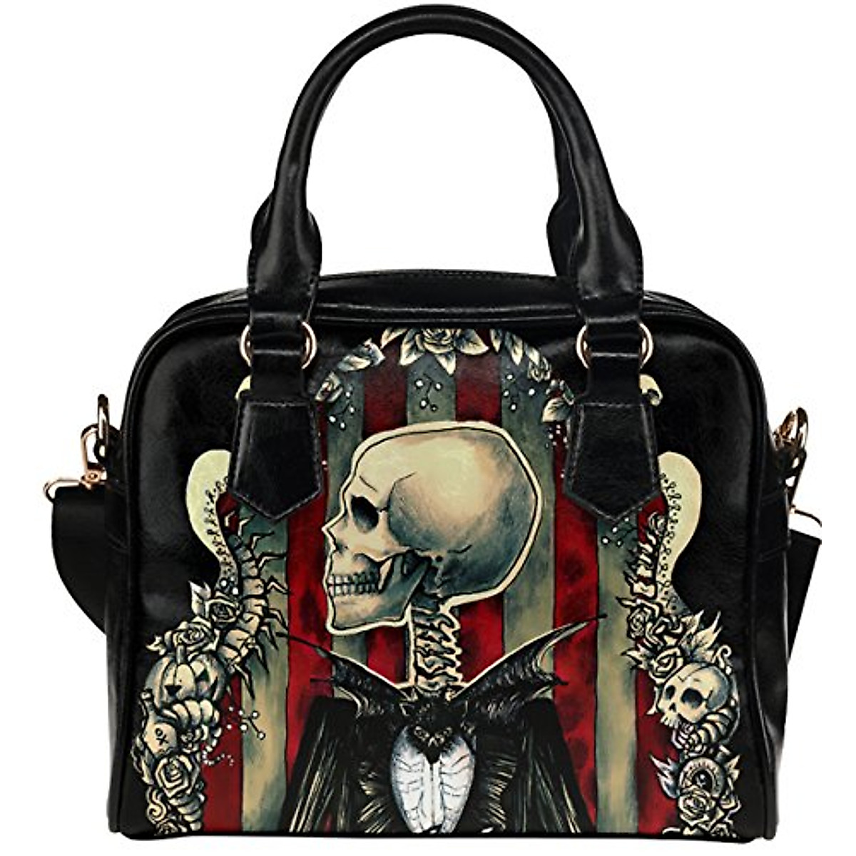 Jack Skellington Skull Print High-grade PU Leather Female Women Shell Shoulder Handbgas Crossbody Bags