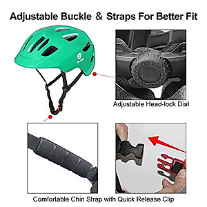 GLAF Toddler Bike Helmet Kids Helmet for Multi Sport Adjustable Girls Boys Helmets for Scooter Bicycle Ages 1 Year and Older Infant Youth Child Skateboard Safety Cycling (S-M (3-8 Years), Green)