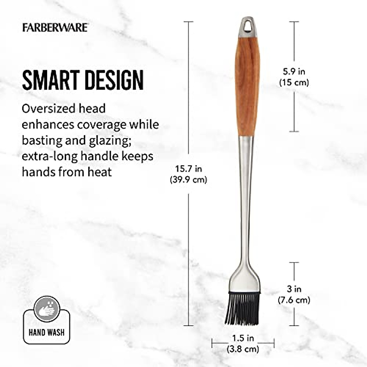 Farberware Barbeque Stainless Steel with Acacia Wood Handle Basting Brush