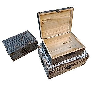 Wooden box, handicraft storage box, suitable for art hobby and family storage, handmade wooden box, commemorative gift jewelry box, collection box (10.62 * 7.51 * 4.33inch, Retro grey)