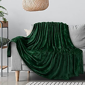 PAVILIA Fleece Blanket Throw | Super Soft, Plush, Luxury Flannel Throw | Lightweight Microfiber Blanket for Sofa Couch Bed (Emerald Green, 50x60 inches)