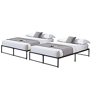 VECELO 14 Inch Queen Size Metal Platform Bed Frame,Industrial（2 Set）