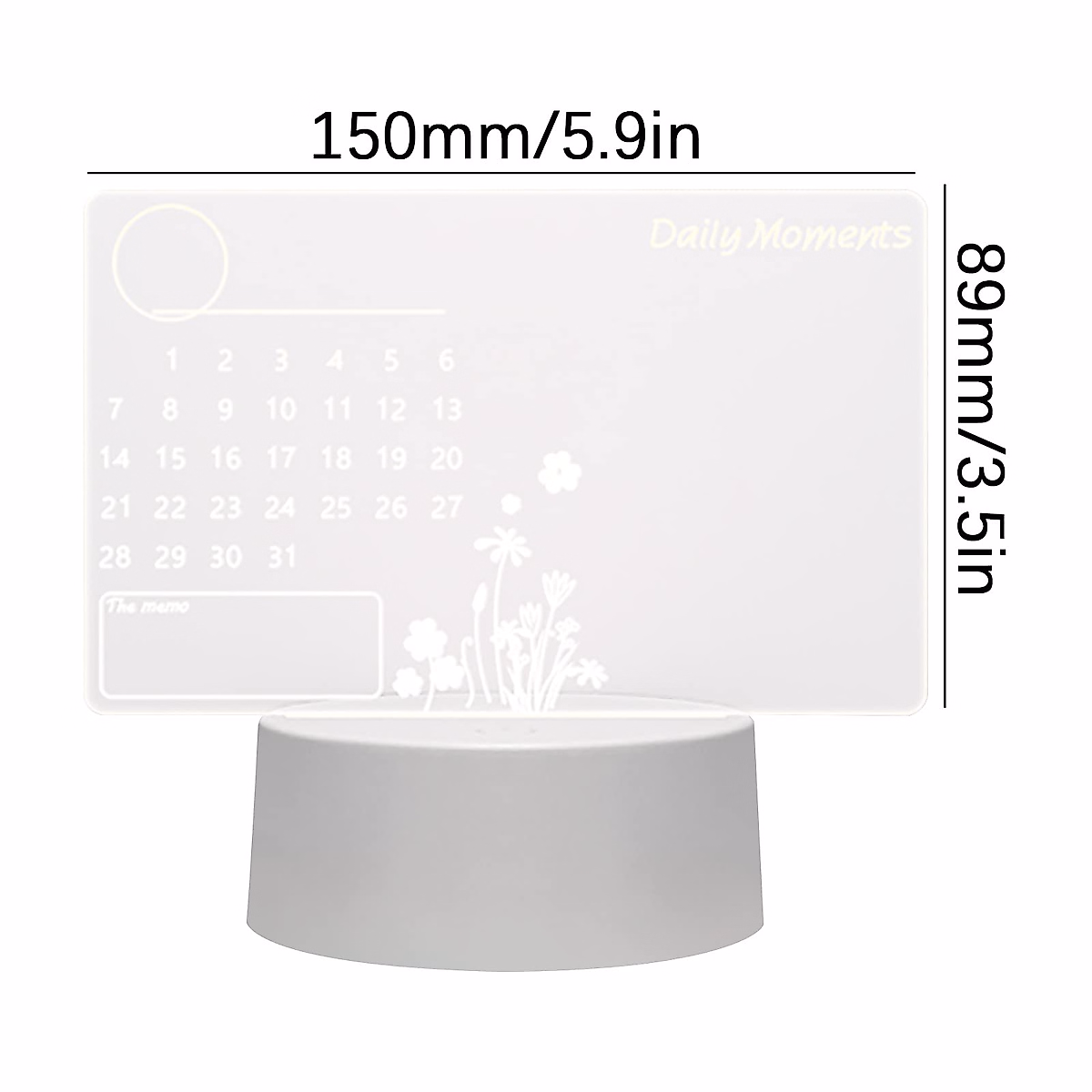 PONPRNGY Note Lamp Write On - Acrylic Dry Erase Board with Light, Creative Night Light with Message Board, LED Acrylic Memo Board with Pen, LED Letter Message Board for Office School Home (USB/B)