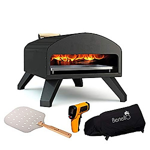 Bertello Outdoor Pizza Oven + Pizza Peel + Weatherproof Cover + Therm - Combo