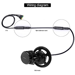 BAFANG Extension Cable 8 Pin Plug Connector BBS/BBSHD Motor Conversion Kit (60cm 8 pin Male to Female)