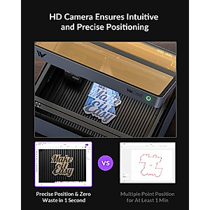 WECREAT Vision 40W Laser Engraver and Cutter Machine with Automatic Conveyor Feeder, Fume Extractor, 4-in-1 Rotary, Air Assist, Laser Bed for DIY Engraving and Cutting Acrylic Wood Metal Leather