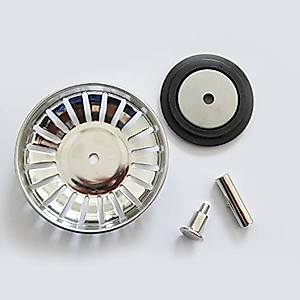 TraderPlus 2-Pack Replacement Kitchen 304 Stainless Steel Sink Strainer Basket for 78MM Drains, Stainless Steel