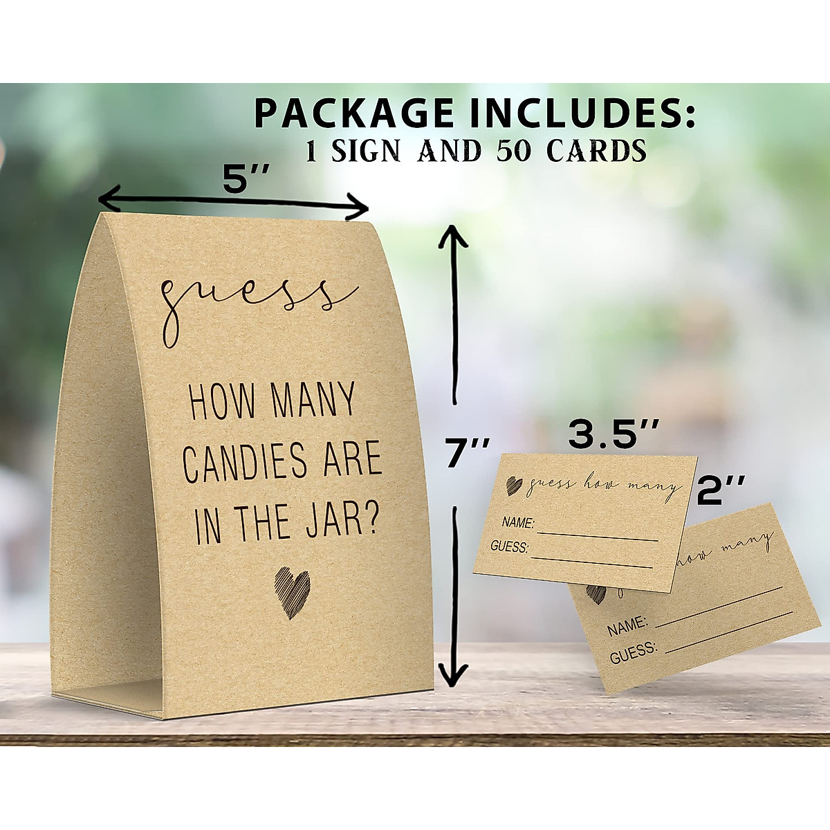 Guess How Many Candies Are In The Jar, Kraft, Baby Shower Games, Baby Shower Decorations - One Sign and 50 Cards(GUESS005)