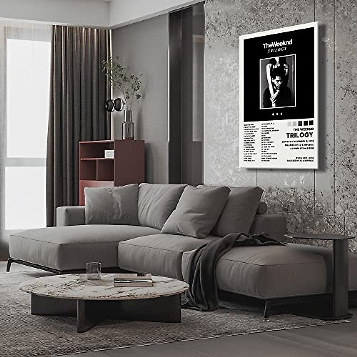 ZGSDGF The Weeknd Poster Trilogy Music Album Cover Canvas Wall Art Rapper Posters Room Aesthetic Wall Decor for Bedroom Living Room Bathroom 12x18 inch Unframed