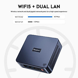 Beelink New 11th Intel 4 core N5105 Processor(up to 2.9GHz), Mini PC,Mini Computer with 16G DDR4 RAM/500GB M.2 SATA3 2280 SSD,Supports 4K FPS/Dual HDMI,WiFi5,BT4.0