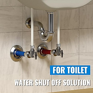 Angle Stop Valve, 12-Pack SUNGATOR Angle Water Shut Off Valve 1/2 x 3/8 Inch Compression, Toilet Water Valve, 1/4 Turn, No Lead Brass Push to Connect Plumbing Fitting, Pushfit, PEX Pipe, Copper, CPVC