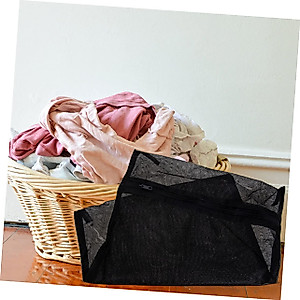 WHAMVOX 6pcs Drawstring Laundry Bags Clothes Washing Bags Travel Wash Bag Machine Washable Laundry Bag Net Washing Bag Laundry Pouch Dirty Clothes Container Shoe Wash Bag Polyester Black