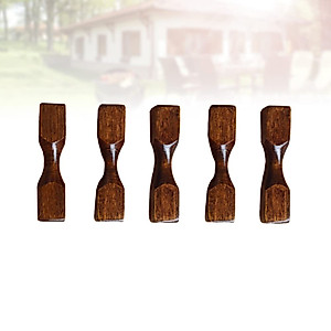 Luxshiny Dumbbell Chopstick Rest 5Pcs Wooden Chopsticks Rest Japanese Style Chopstick Rest Tableware Rest Stand Dinner Spoon Fork Knife Holder for Restaurant Home Japanese Chopstick Rest