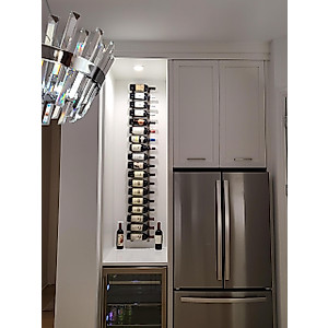 W Series Pro Wine Rack 6 - Single Depth, Metal Wall Mounted Wine Rack - Modern, Easy Access Wine Storage - Space Saving Wine Rack with Storage Capacity (18 Bottles, Brush Nickel)