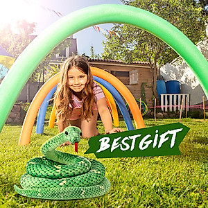 HyDren Giant Boa Constrictor Large Stuffed Animal Snake Giant Snake Plush Realistic Stuffed Snake Toy 80 Inch Lifelike Snake Gifts for Kids Birthday Party Prank Props(Green)