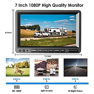 Digital Wireless Backup Camera System Kit,No Interference,IP69 Waterproof Wireless Rear View Camera 7 Inch LCD Wireless Reversing Monitor For Truck/Semi Trailer/Box Truck/RV WX02