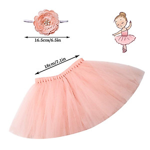 Baby Tutu Skirt Infant Tutus Baby Girls & Toddlers Girls Pink Tulle Tutu First Birthday Tutu Skirt Sets with Flower Headband