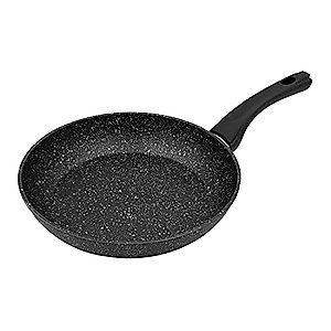 Blackmoor Frying Pans / 8", 9.5", 11" Sizes/Stylish Black Or Gray Marble Finish/Non-Stick & Anti-Scratch/Cool Touch Handle/Suitable for Induction, Electric and Gas Hobs (9.5", Black)