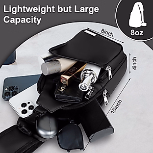 redaica Sling Bag Crossbody Backpack for Women Men Chest Bag Hiking Bag with USB Charging Port for Walking Camping Biking Travel Sports Running Cycling, Black