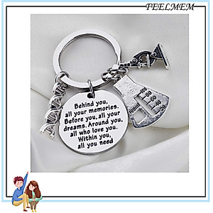 FEELMEM Biology Chemistry Keychain Future Chemist Gift Behind You All Your Memories Science Tech Keychain Graduation Gift