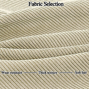 CATMIX Loveseat Sofa, Modern Corduroy Couches for Living Room, Comfy Upholstered Love Seats for Living Room Small Spaces Easy to Install 2-Seater with Wooden Legs for Apartment,Office (Beige)