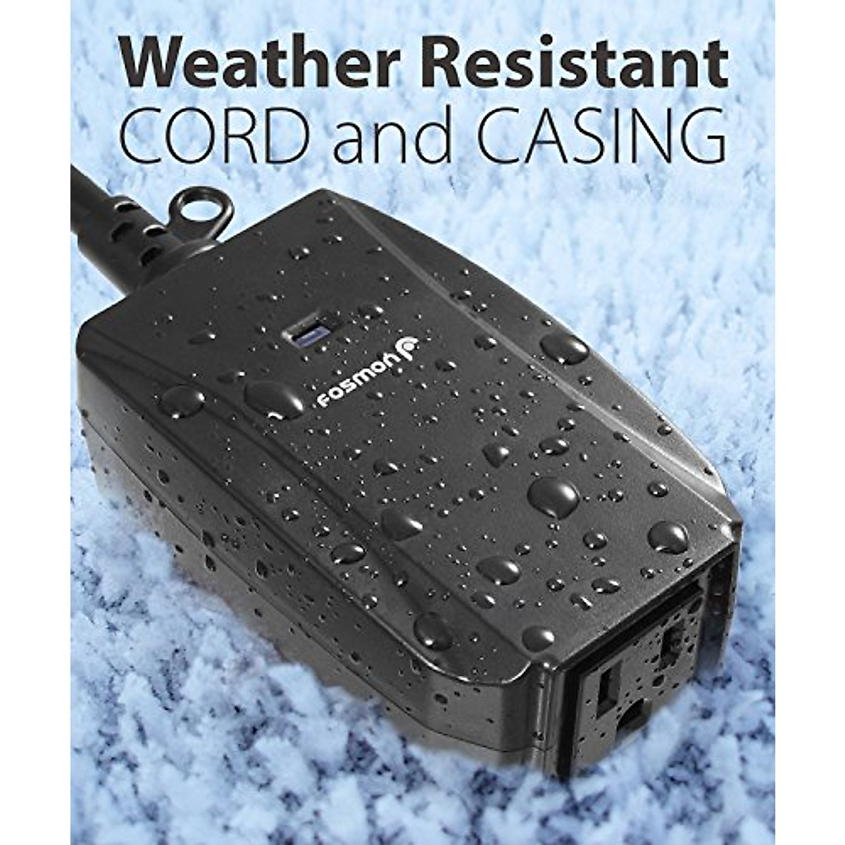 Fosmon WavePoint Wireless Remote Control Outdoor Electrical Outlet Switch Weatherproof Heavy Duty 3-Prong Plug-in ETL Listed (Battery Included) 1 Pack