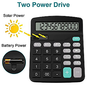 Desk Calculator Large Display Black