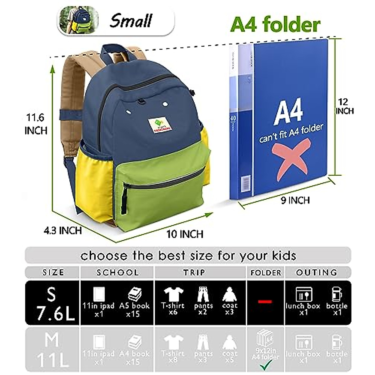 Preschool Toddler Backpack For Boys Girls, Toddler School Mini Backpack For School & Travel, Small Kids Child Backpacks, Preschool Kindergarten Elementary Toddler bag, 11" H, For Kids 2-4, Small