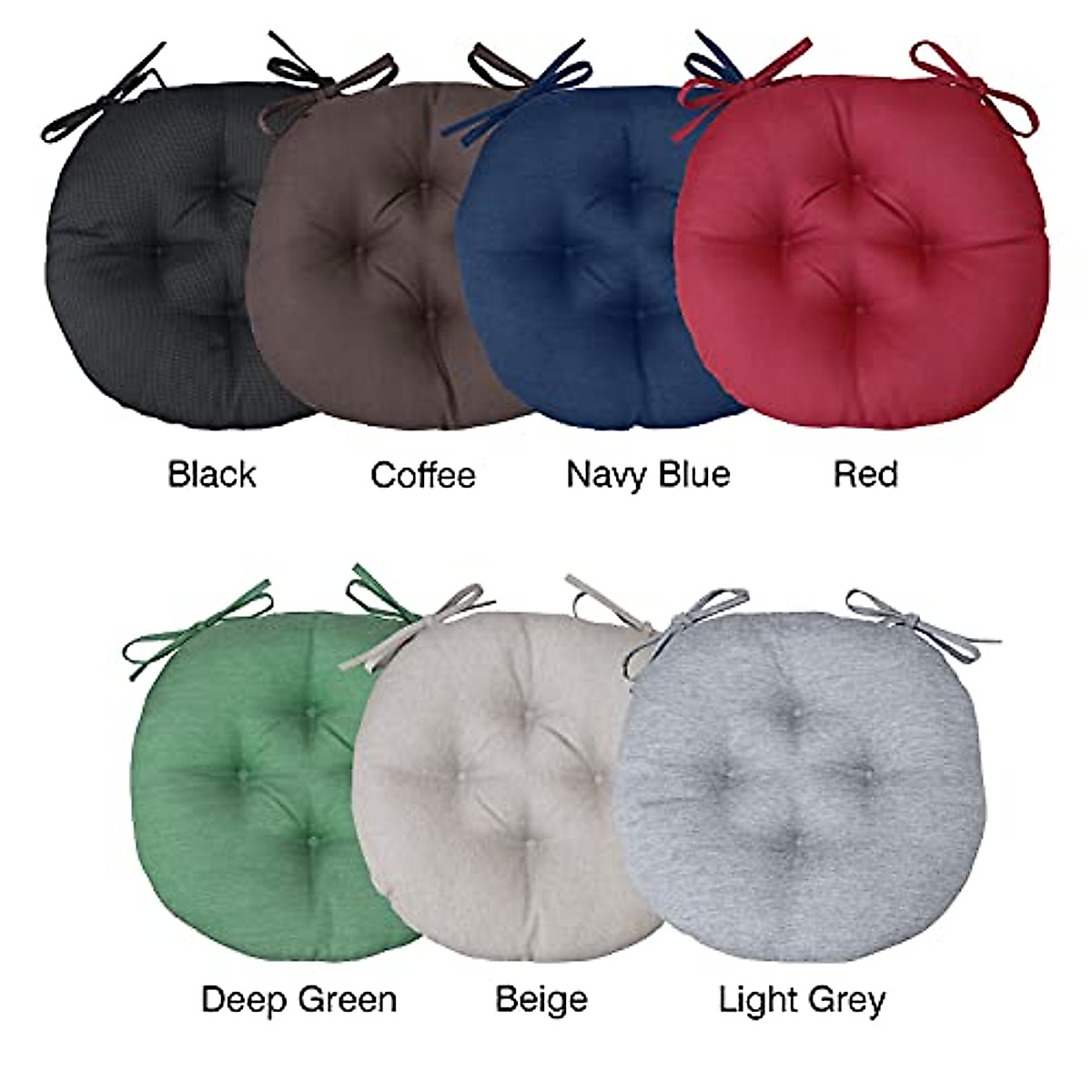 COZPLEN Outdoor Round Bistro Chair Cushions, 15 inch Round Seat Cushions for Outdoor Patio Chairs, Set of 2, Mix Blue/Grey